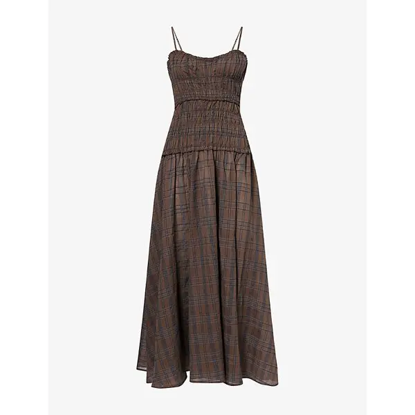 Dissh Dishh Petra Check-print Cotton-blend Midi Dress