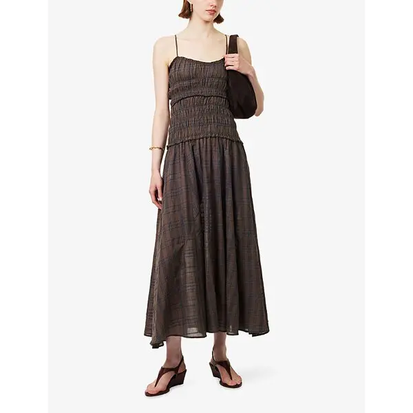 Dissh Dishh Petra Check-print Cotton-blend Midi Dress