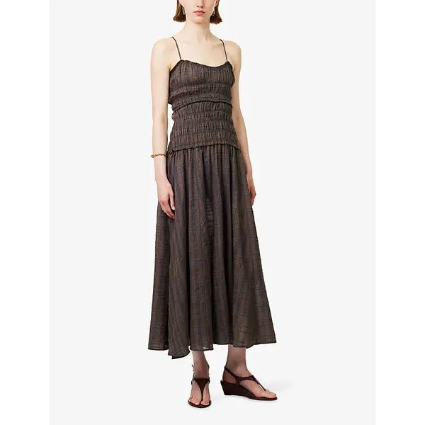 Dissh Dishh Petra Check-print Cotton-blend Midi Dress