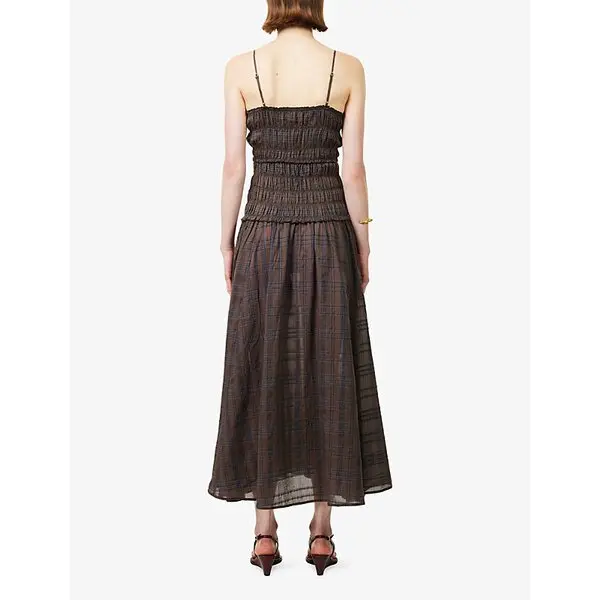 Dissh Dishh Petra Check-print Cotton-blend Midi Dress