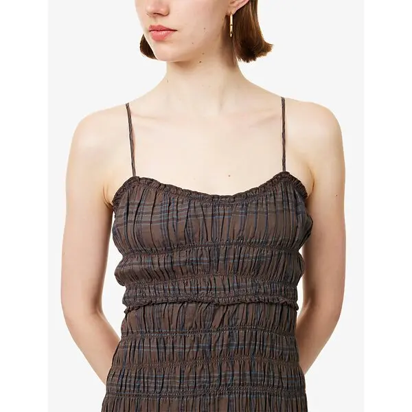 Dissh Dishh Petra Check-print Cotton-blend Midi Dress