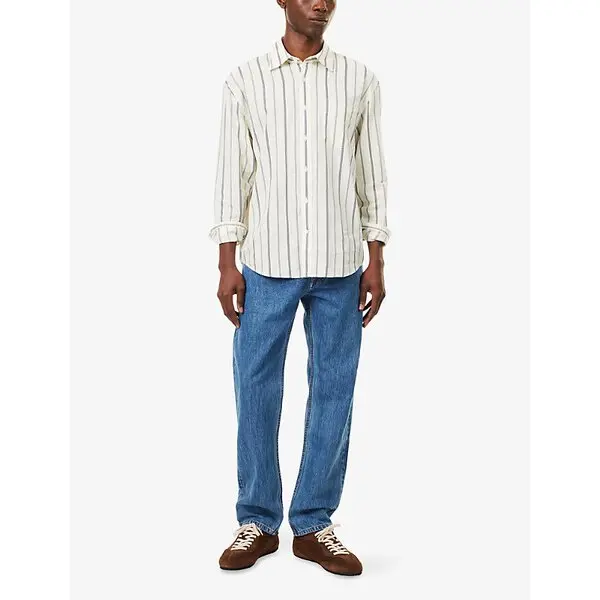 Gant Relaxed-fit Dobby Stripe Cotton Shirt - Sand