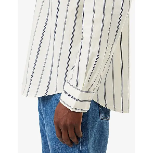 Gant Relaxed-fit Dobby Stripe Cotton Shirt - Sand