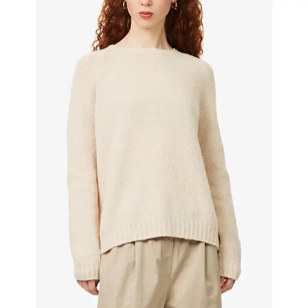 Max Mara Striped Round-neck Knitted Jumper - Sand