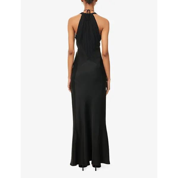 Victoria Beckham Panelled Halterneck Maxi Dress