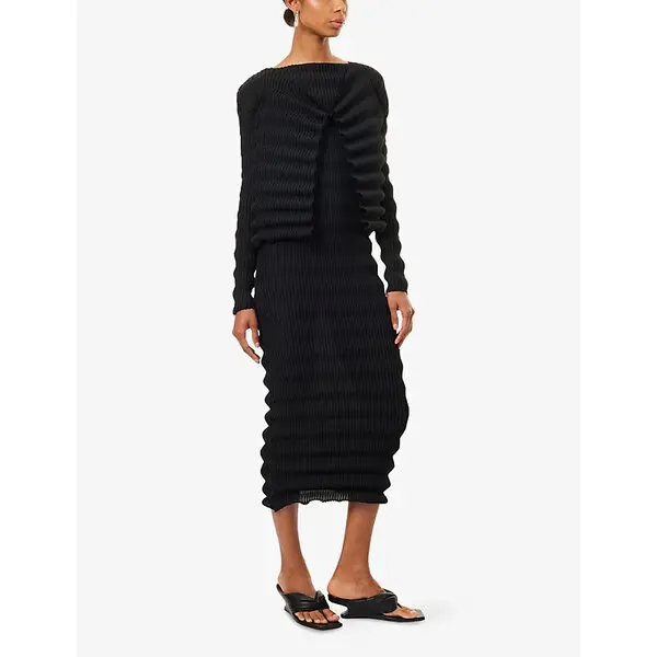 Issey Miyake Pleated Knit Cardigan