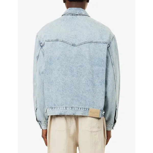 THE COUTURE CLUB Washed Cotton Denim Trucker Jacket