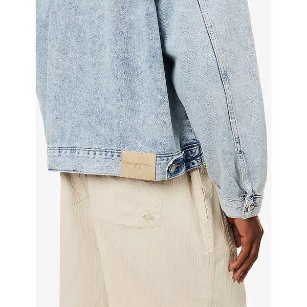 THE COUTURE CLUB Washed Cotton Denim Trucker Jacket