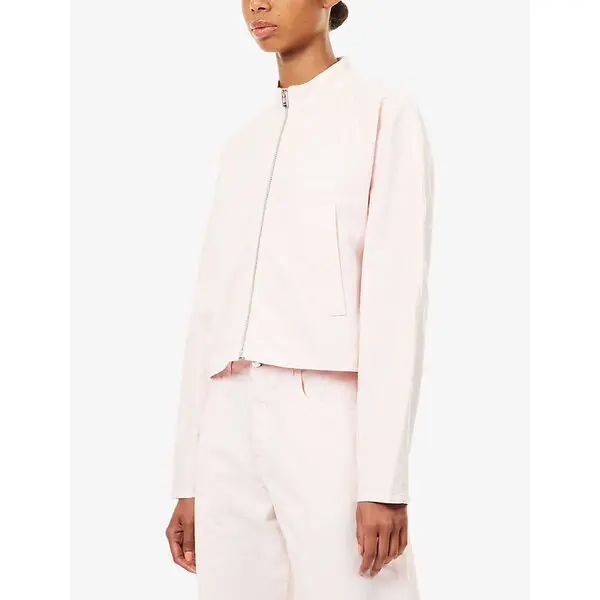 Alaïa Round Stand-collar Cotton Denim Jacket