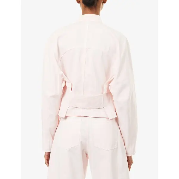 Alaïa Round Stand-collar Cotton Denim Jacket
