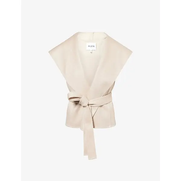 Alaïa Hooded Sleeveless Cashmere Jacket
