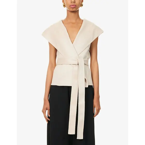 Alaïa Hooded Sleeveless Cashmere Jacket