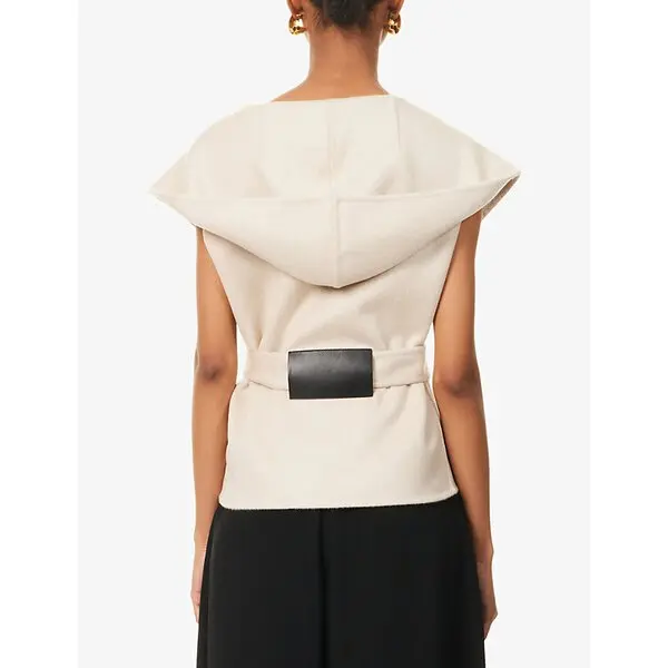 Alaïa Hooded Sleeveless Cashmere Jacket