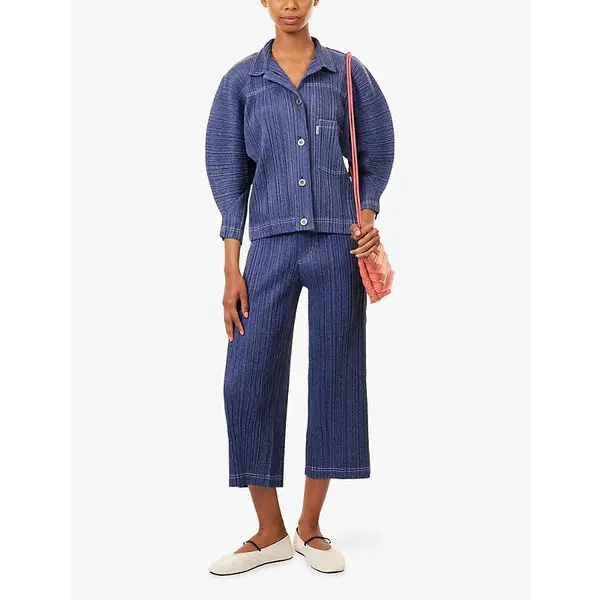 Issey Miyake Cropped Pleated Trousers