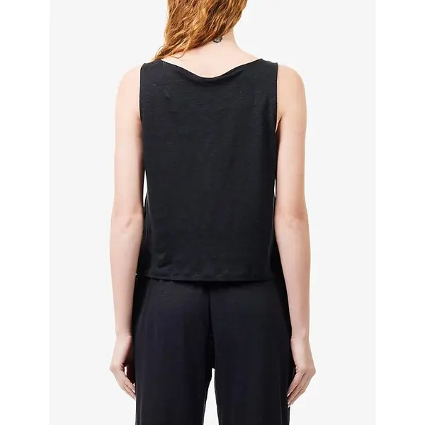 Eberjey Boat-neck Linen Crop Tank