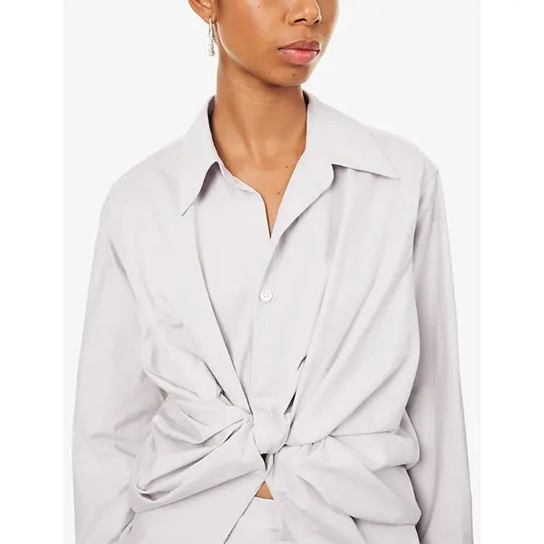 Issey Miyake Twisted Drape Cotton-blend Shirt