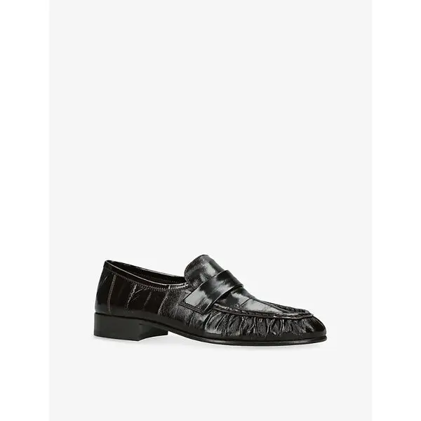THE ROW Soft Eel Leather Loafers - Brown