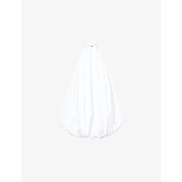 Alaïa Balloon High-neck Cotton Mini Dress - Blanc