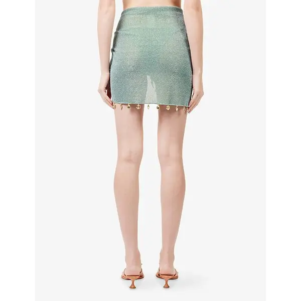 Oseree Lumiere Charm Metallic-knit Cover-up