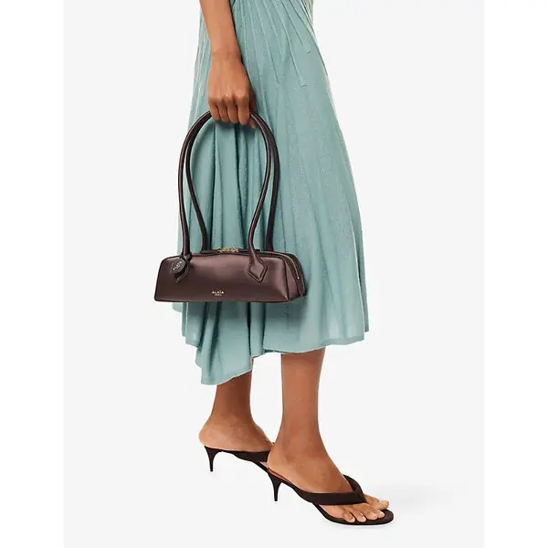 Alaïa Le Teckel Silk Shoulder Bag - Marron Fonce