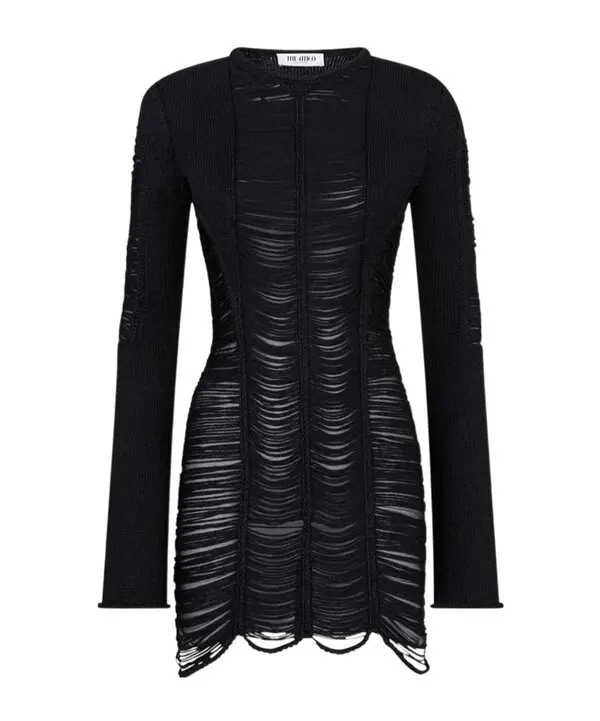 Attico Long-sleeved Dress - Black