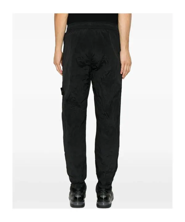 Stone Island Logo-patch Crinkled Track Pants