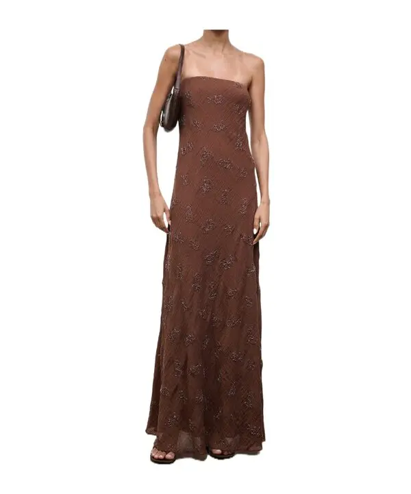 Staud Cassie Dress Cedar - Brown