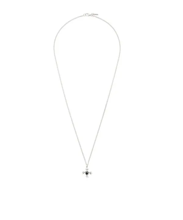 Emanuele Bicocchi Badges And Crystal Necklace - Silver