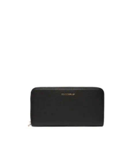 COCCINELLE Logo Lettering Zipped Wallet - Black