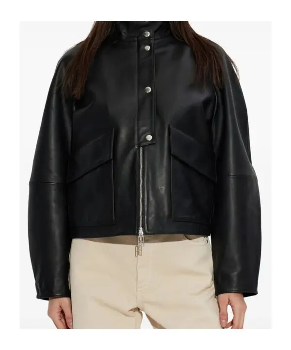 BY MALENE BIRGER High-neck Leather Jacket