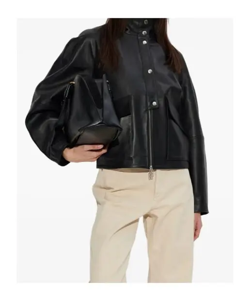 BY MALENE BIRGER High-neck Leather Jacket