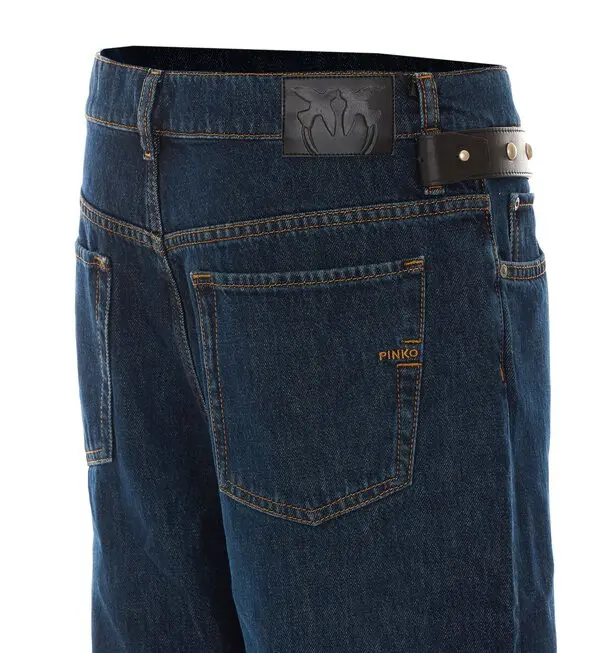Pinko Belted Wide Leg Jeans