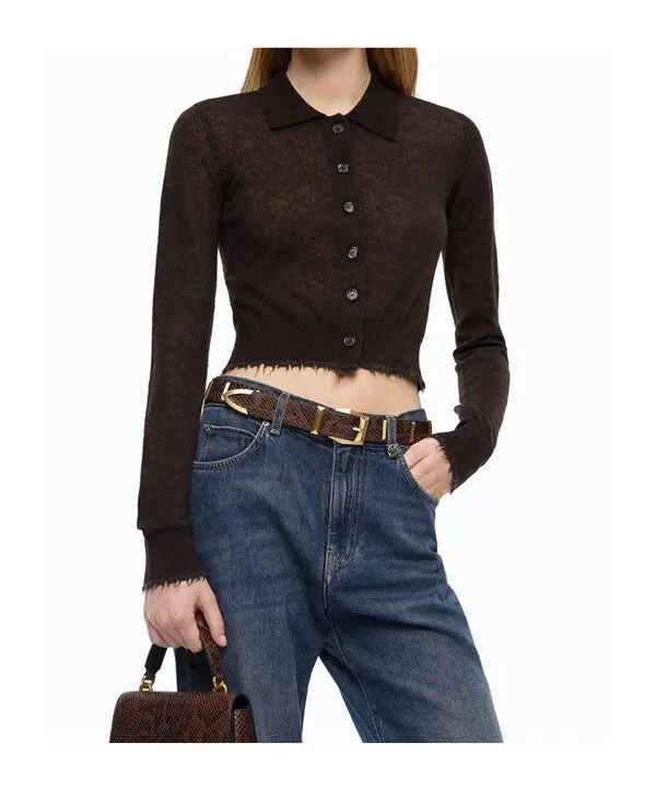 Pinko Button-down Collared Cardigan - Black