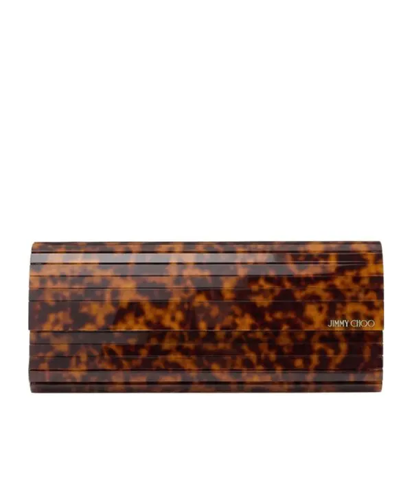 JIMMY CHOO Tortoiseshell Acrylic Clutch Bag - Brown
