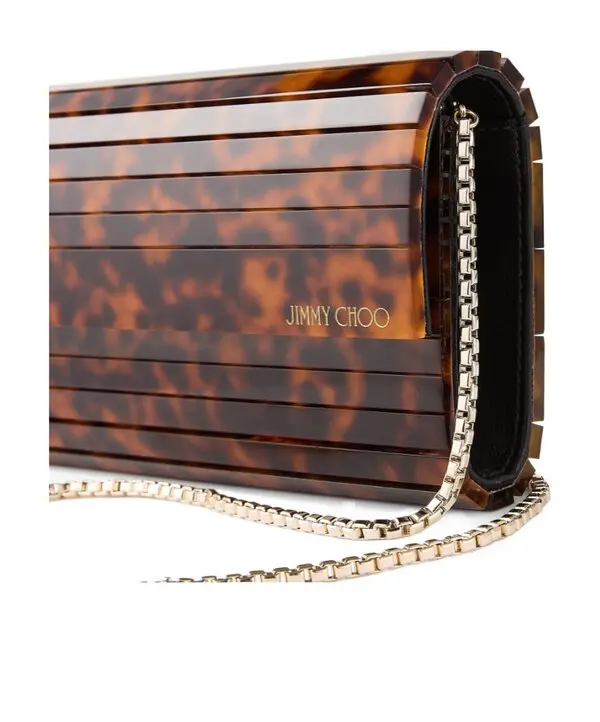 JIMMY CHOO Tortoiseshell Acrylic Clutch Bag