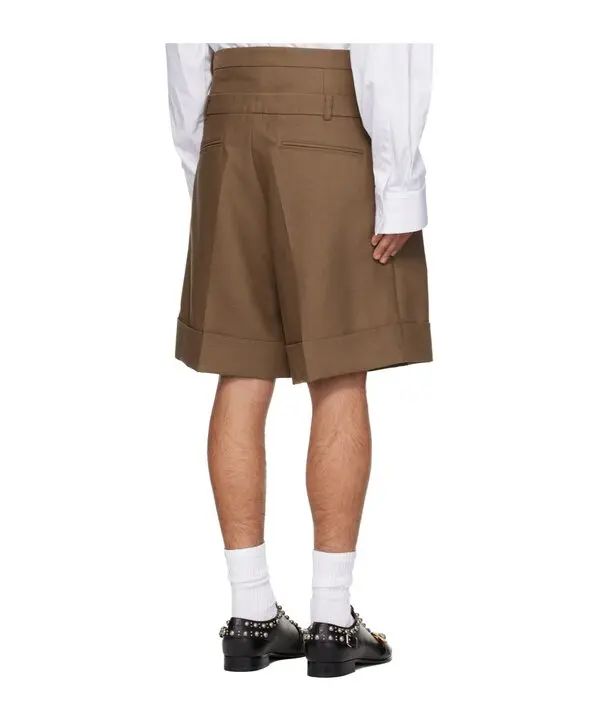 EGONLAB Double Waist Wool Belt Loop Shorts