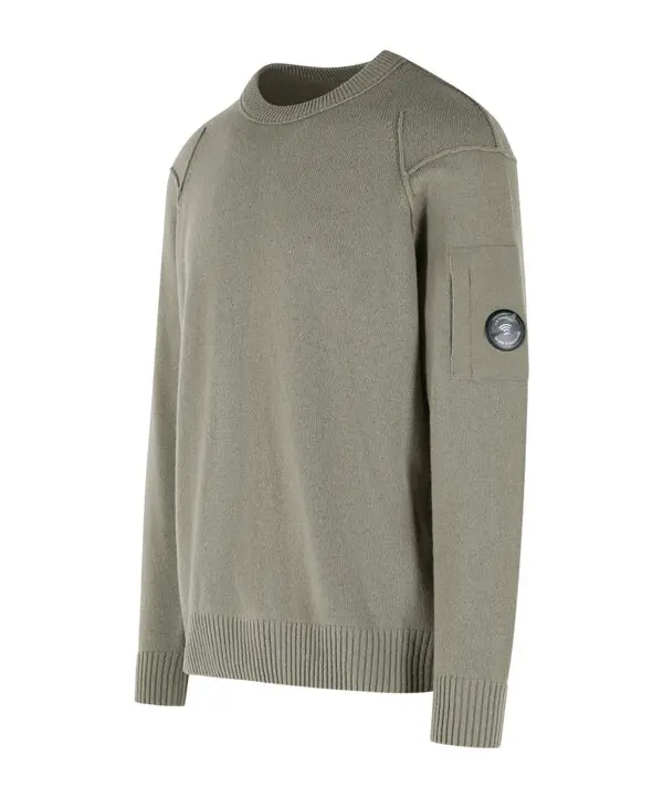 C.P. COMPANY Long Sleeve Sweater With Zip Pocket And Lens Appliqu