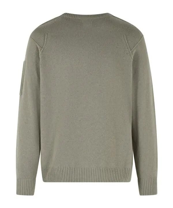 C.P. COMPANY Long Sleeve Sweater With Zip Pocket And Lens Appliqu