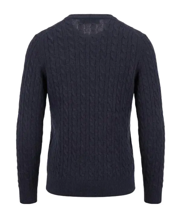 Malo Long-sleeved Cable Knit Sweater