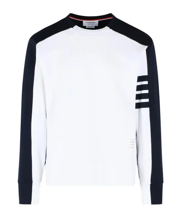 Thom Browne Colorblock 4 Bar Sweatshirt - White