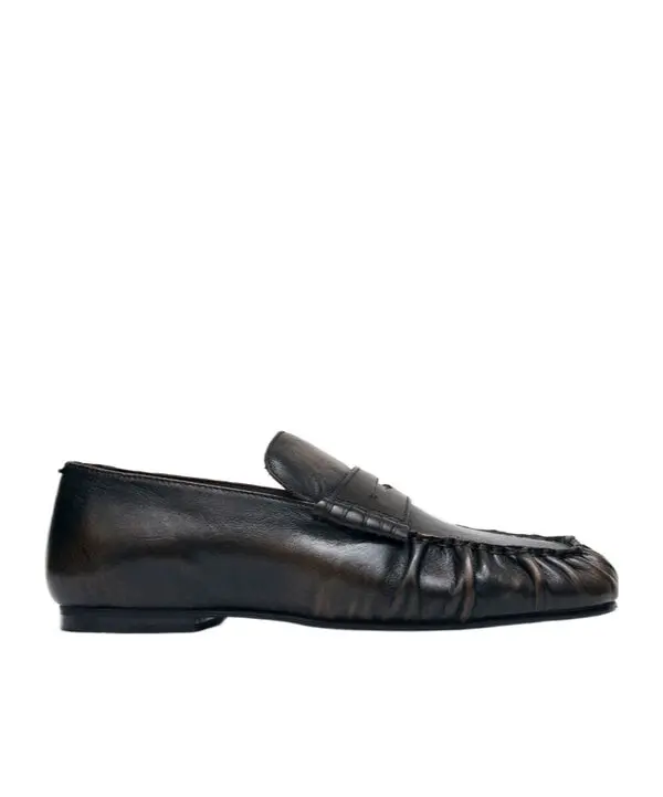 ALOHAS Aven Vintage Effect Leather Loafers - Brown