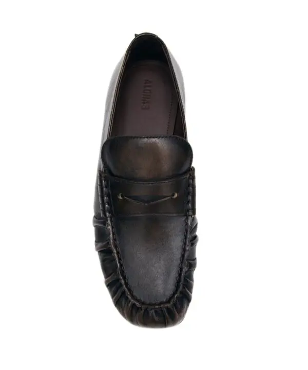 ALOHAS Aven Vintage Effect Leather Loafers