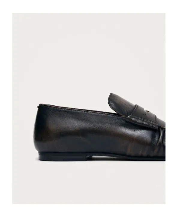 ALOHAS Aven Vintage Effect Leather Loafers