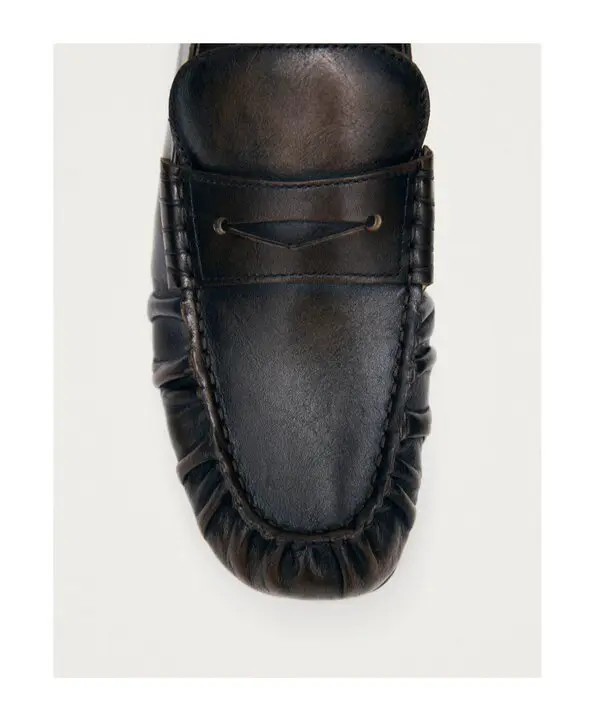 ALOHAS Aven Vintage Effect Leather Loafers