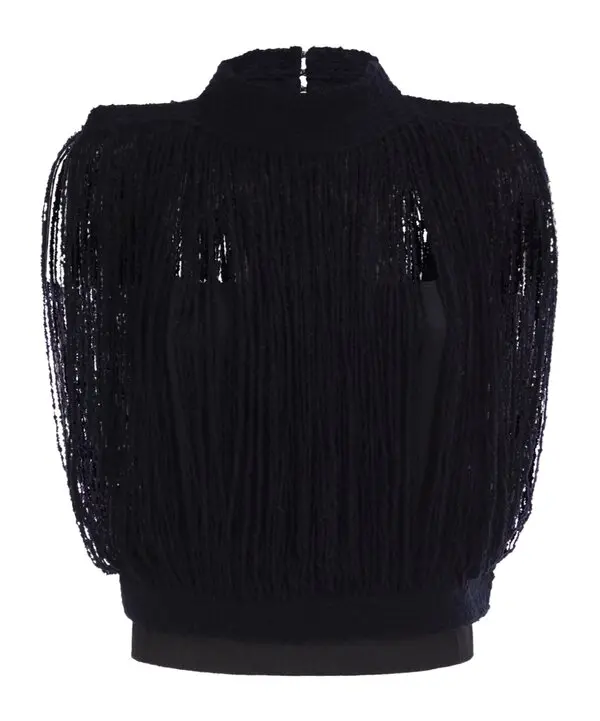 Fabiana Filippi Fringed Knit Top - Black
