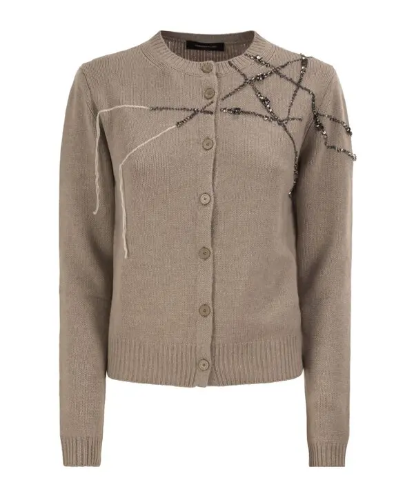 Fabiana Filippi Long-sleeve Single-breasted Cardigan - Gray