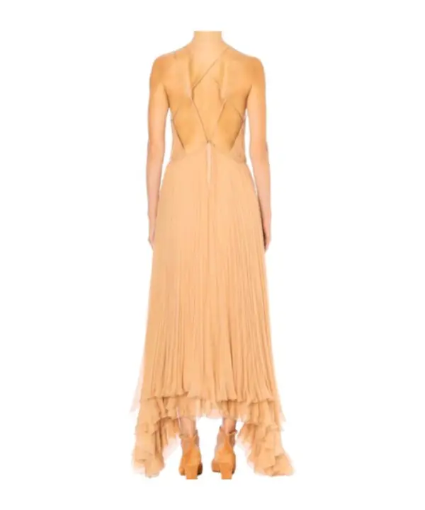 Alberta Ferretti Pleated Long Skirt
