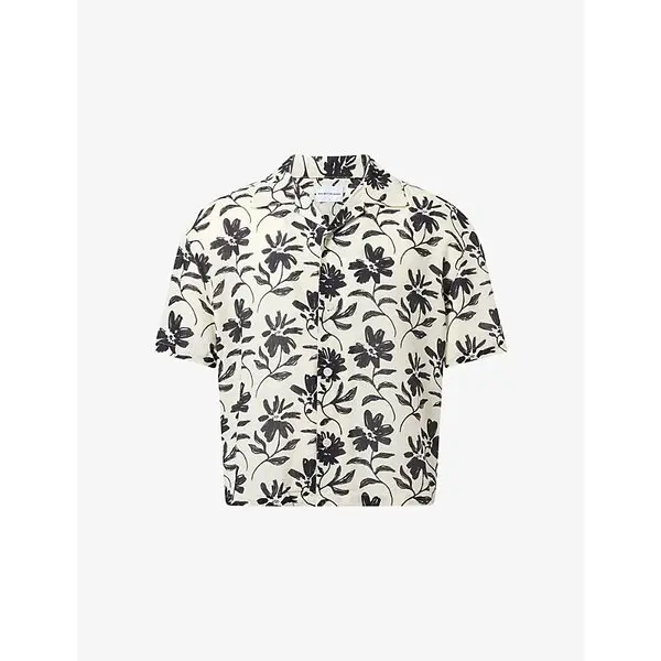 MKI MIYUKI ZOKU Vacation Floral-print Linen-blend Shirt - Raw