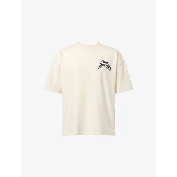 Amiri Hollywood Oversized Skate Cotton-jersey T-shirt - Ivory