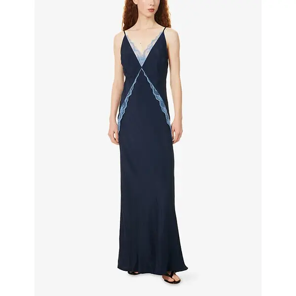 SIR. Elsie Lace-trimmed Silk-blend Gown